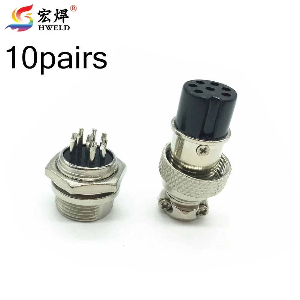 5pairs GX12 7pin GX12 12mm 7 Pins 250V 15A Male & Female Electrical ...