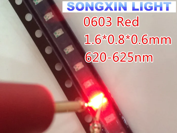 1000pcs/lot Small red lamp beads 0603 SMD LED 0603 RED Light emitting ...