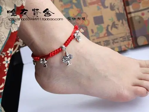 Red string anklet bell anklets female fashion accessories|anklet ...