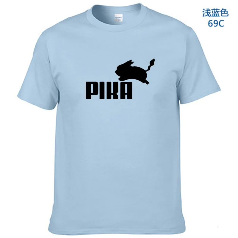 Summer New Pokemon T Shirt Anime Pika Men T-Shirts Pikachu Boy T Shirt ...