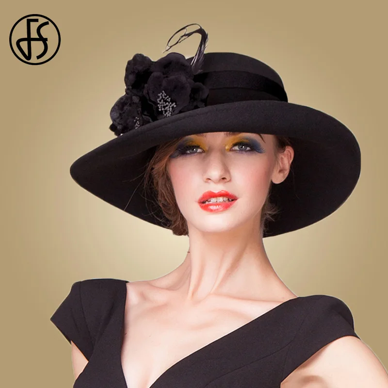 Feminino-Brit-nico-Chap-u-de-Igreja-de-L-Aba-Larga-Elegante-Preto ...