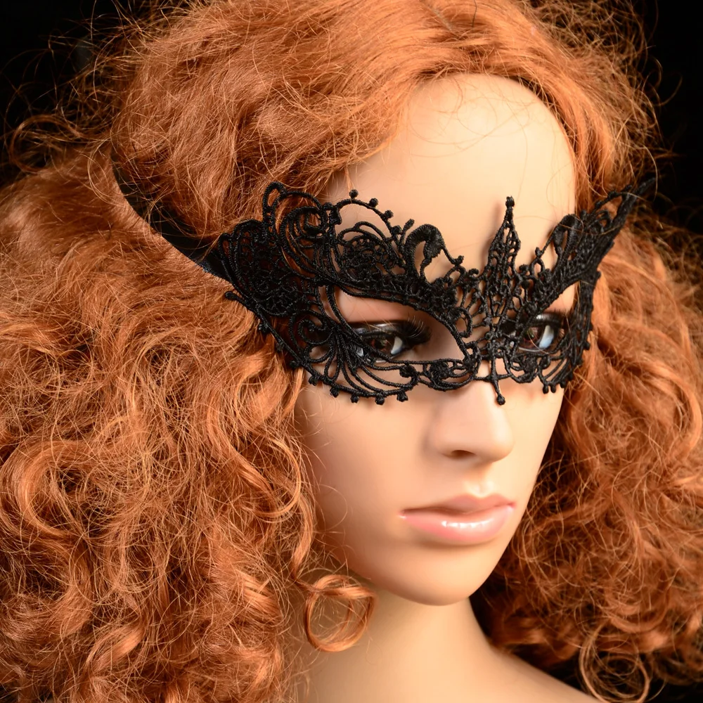 New Design Cutout Eye Lace Mask Masquerade Half Hollow Black Mask Fancy ...