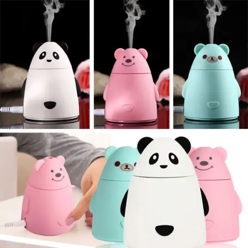 80ML Cartoon panda bear USB humidifier one mist maker air mag 3 hours ...