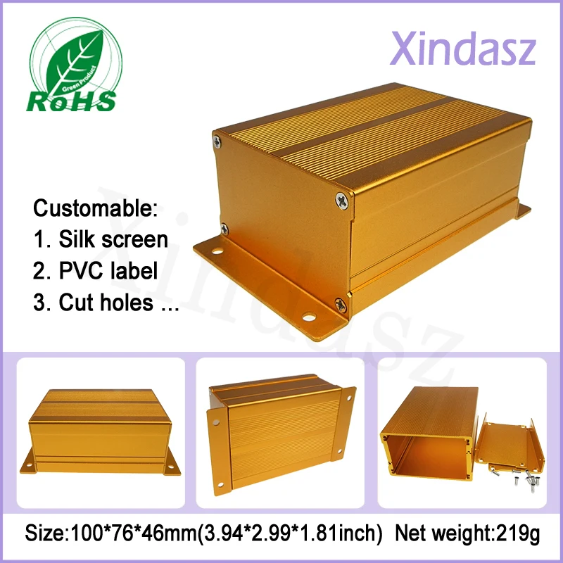 100*76*46mm Aluminum project enclosure, wall mount aluminium extrusion ...