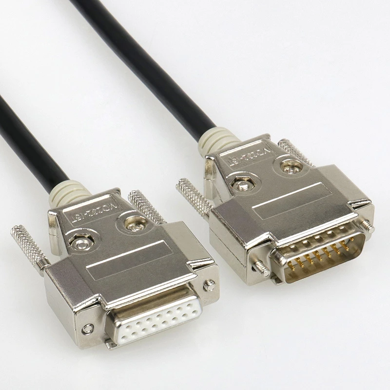 DB15 Cable DB 15 Pin Two Rows Connectors DB15 Data Cable Male to Male ...