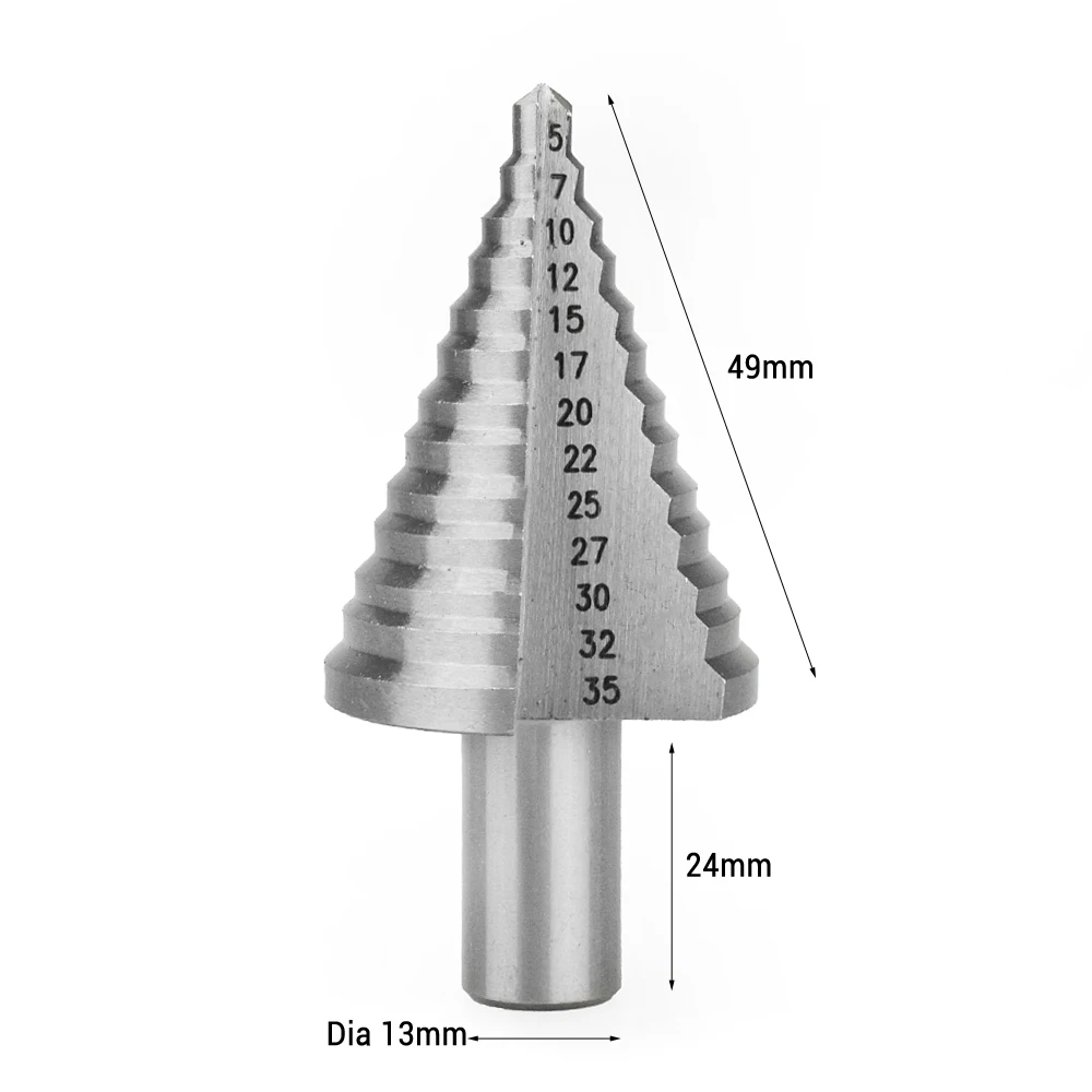 NEWACALOX HSS Steel Large Step Wood Metal Drilling 13 Steps Drill Bits ...