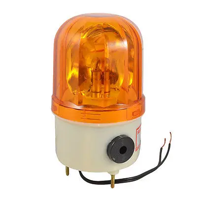 AC 110V 10W Yellow Industrial Rotary Lamp Sound Buzzer Beacon Halogen ...