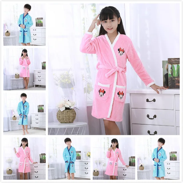 New Sale 2019 Cute Kids Robe Flannel Long Sleeve Baby Boys Girls Robes ...