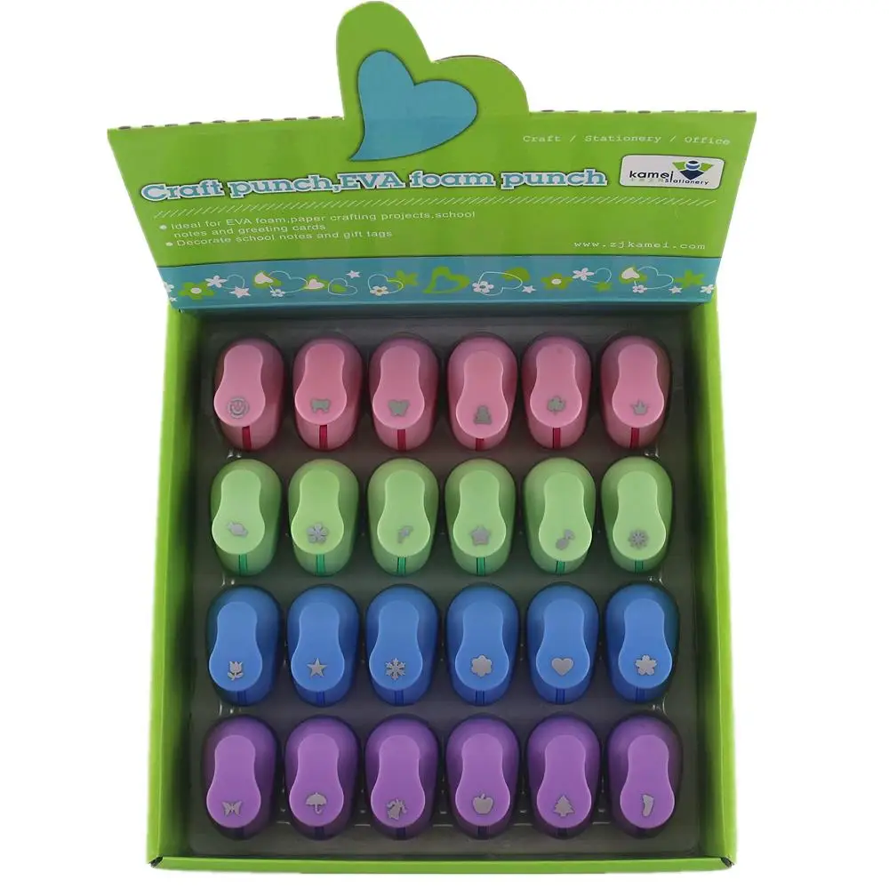 Free shipping 24pcs/color box of 3/8"(1.0cm)craft punch/eva foam punch ...