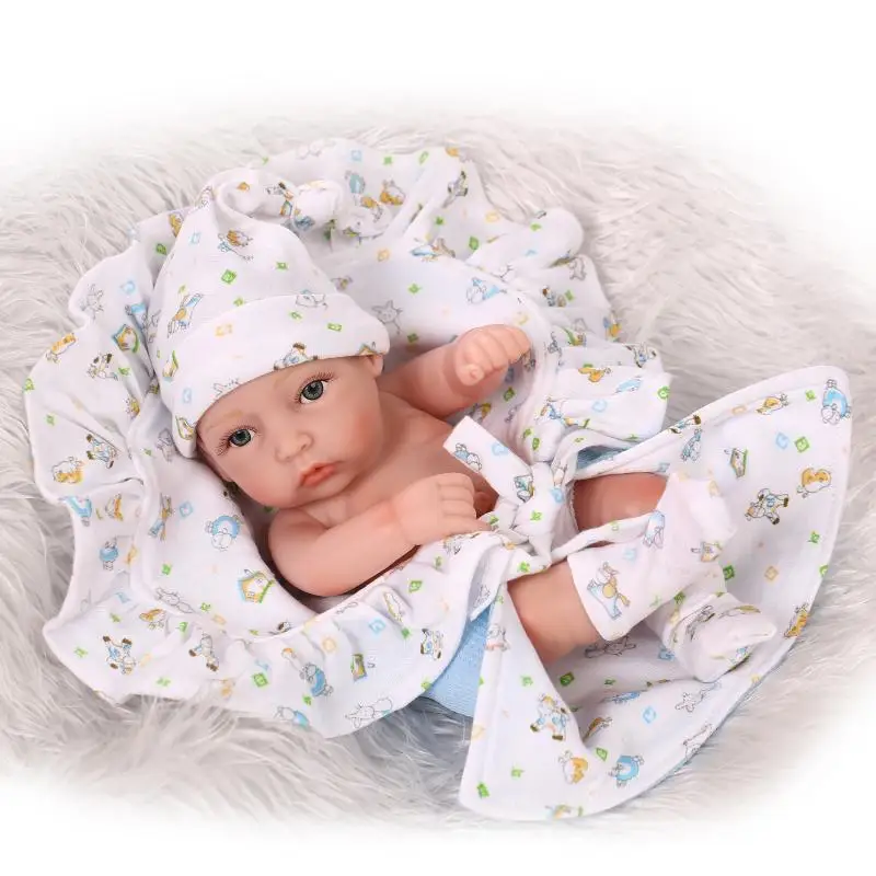 27 cm Girl boy Full Silicone baby doll reborn 10 inch lovely Dolls ...