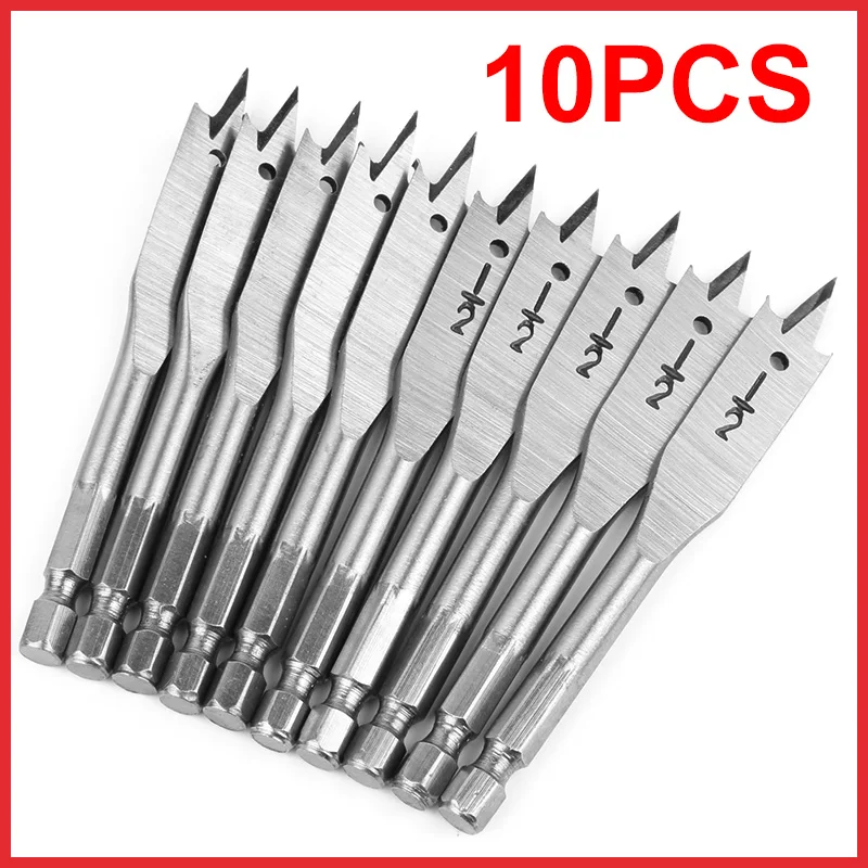 10pcs 1 2 Inch Flat Drill Bit High Carbon Steel Woodworking Flat Drill 10pcs-1-2-inch-flat-drill-bit-high-carbon-steel-woodworking-flat-drill