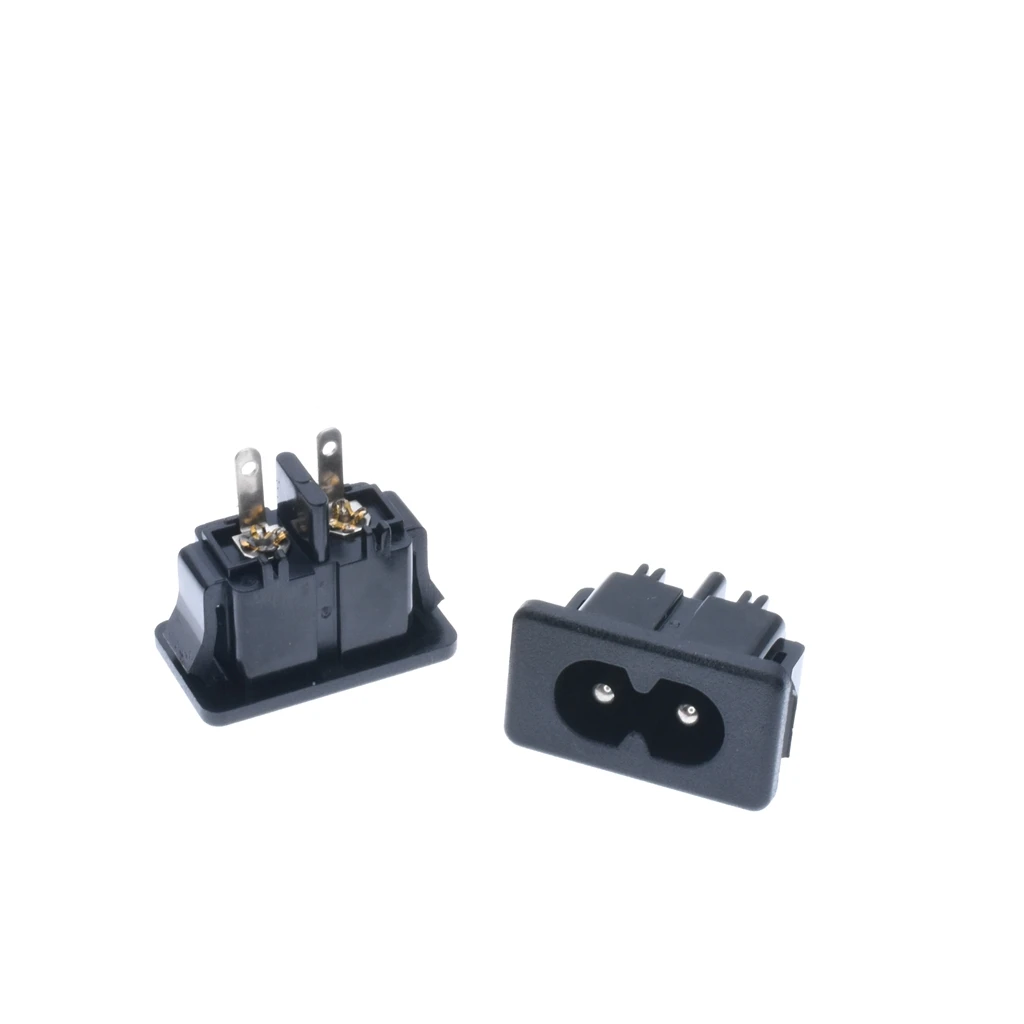 Generic 10pcs Black Male Plug Iec320 C8 Power Socket Connector Ac 250v ...