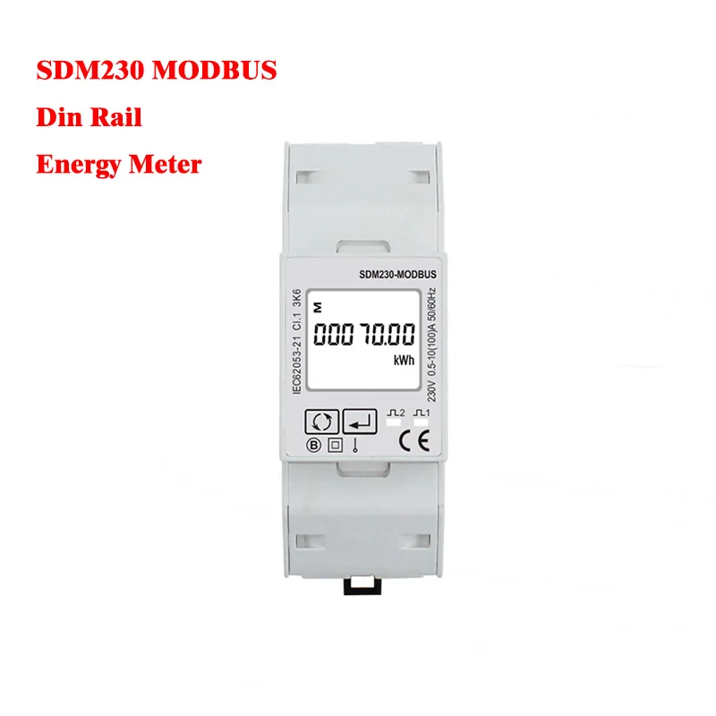 Mini digital meter SDM230 MODBUS Energy meter Single Phase AC230V Din ...