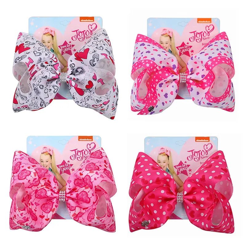 8" Large Jojo Bows for Girls Jojo Siwa Hair Bows for Girls with Clips ...