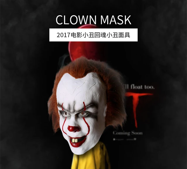 2017 Movie Stephen King's It Mask Joker Pennywise Mask Horror Clown ...