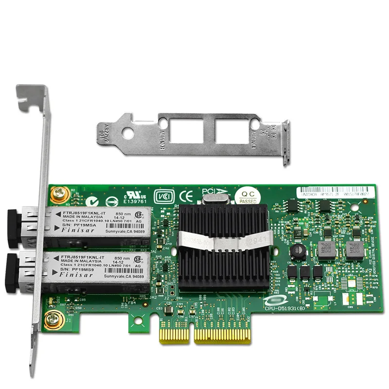 2 Port Gigabit Fiber Card 82571EB Chipset Multi Mode 850nm SFF LC ...