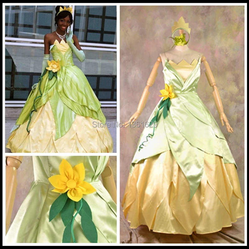 Best Selling Princess Costume Cosplay Princess Tiana Adult Costume Size Customized Carnival