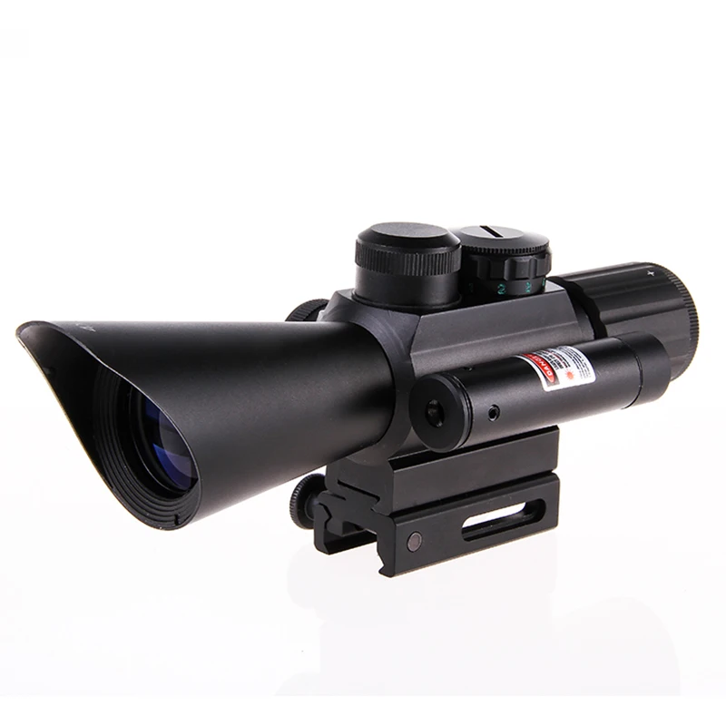 Riflescope Hunting Tactical 4x30 M7 Rifle Telescopic + Red Laser Sight+ ...