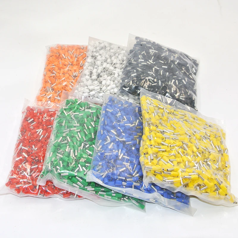 1000pcs/pack E2510 Cord End Pre insulated Terminals Wire Bootlace ...