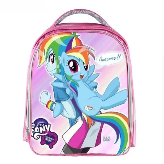 My Little Pony Backpack Bag Girls Cartoon Printing Rainbow Rocks School ...