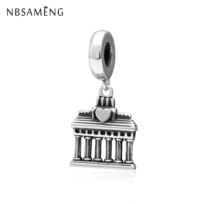 New Real 100% 925 Sterling Silver Bead Charm Greek Parthenon Temple ...