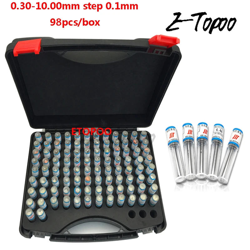 0.30-10.00mm Steel Pin Gauge 50mm Pin Measuring Tool Hole Measure Gauge ...