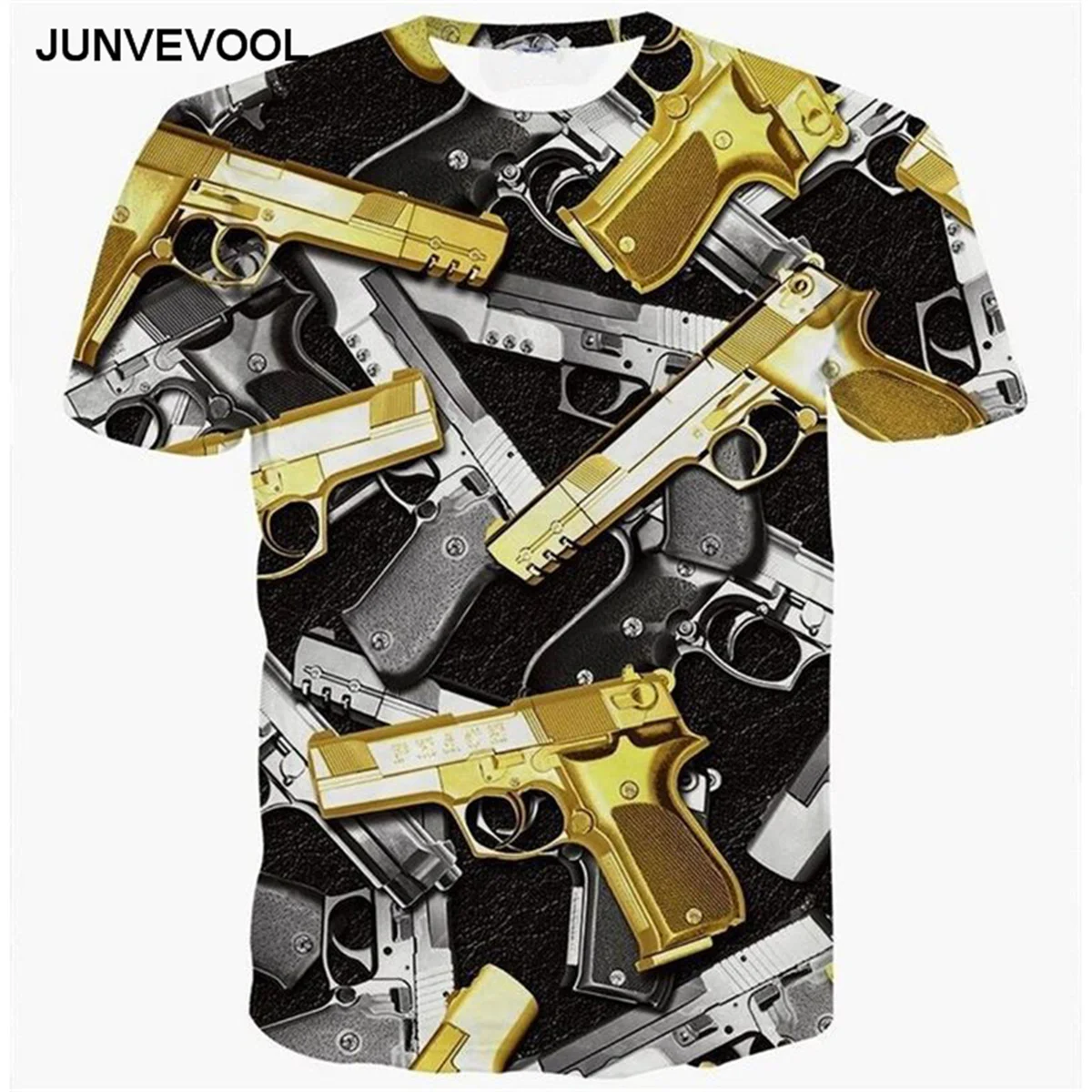 Funny Guns Fitness t shirt Casual Men's 3D Printed t shirts New Hipster ...