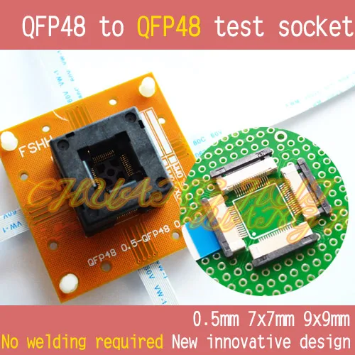 용접 없음 QFP48 ~ QFP48 테스트 소켓 TQFP48 LQFP48 48 피치 = 0.5mm 크기 = 7x7mm 9x9mm ...