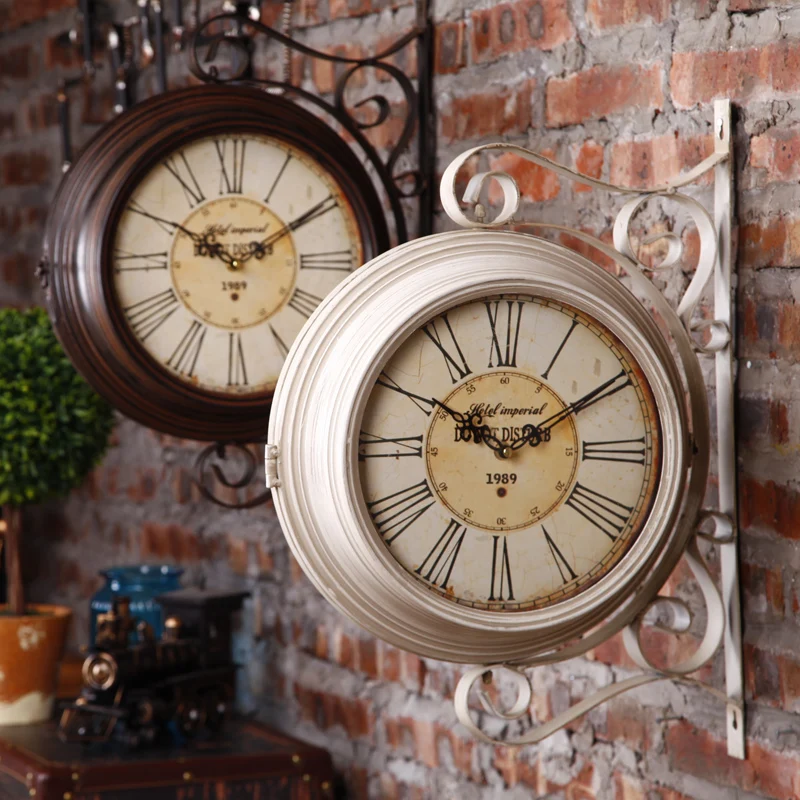of the ancient wall clocks hanging iron double wall clock Home ...