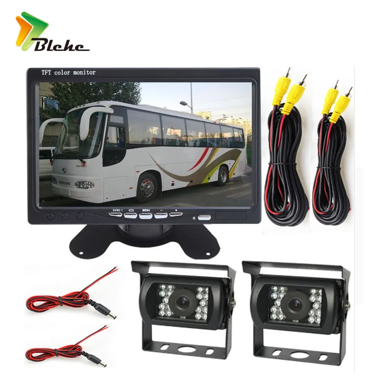 Blchc DC 12 36V Bus Truck Parking Monitor With 2 Camera , HD 7 Inch LCD ...
