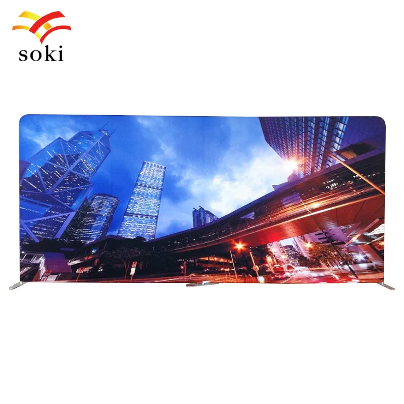 7.5x8ft тканевая Натяжная выставочная витрина легкая настройка баннер ...