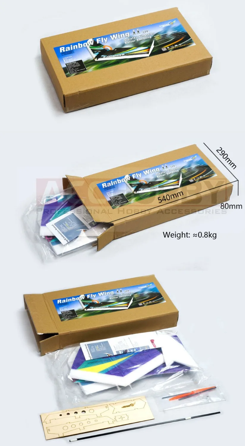 Rainbow Fly Wing 1000mm Wingspan ZAGI RC Flying Wing Kit