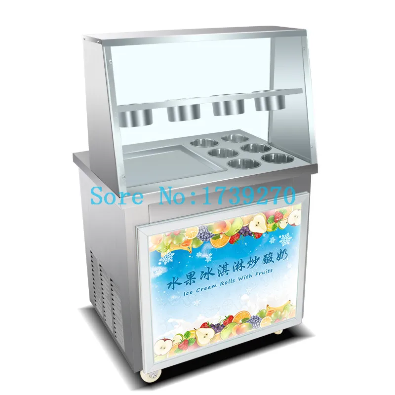 220V/110V Pan fried ice cream roll machine double square pans,Thai fry ...