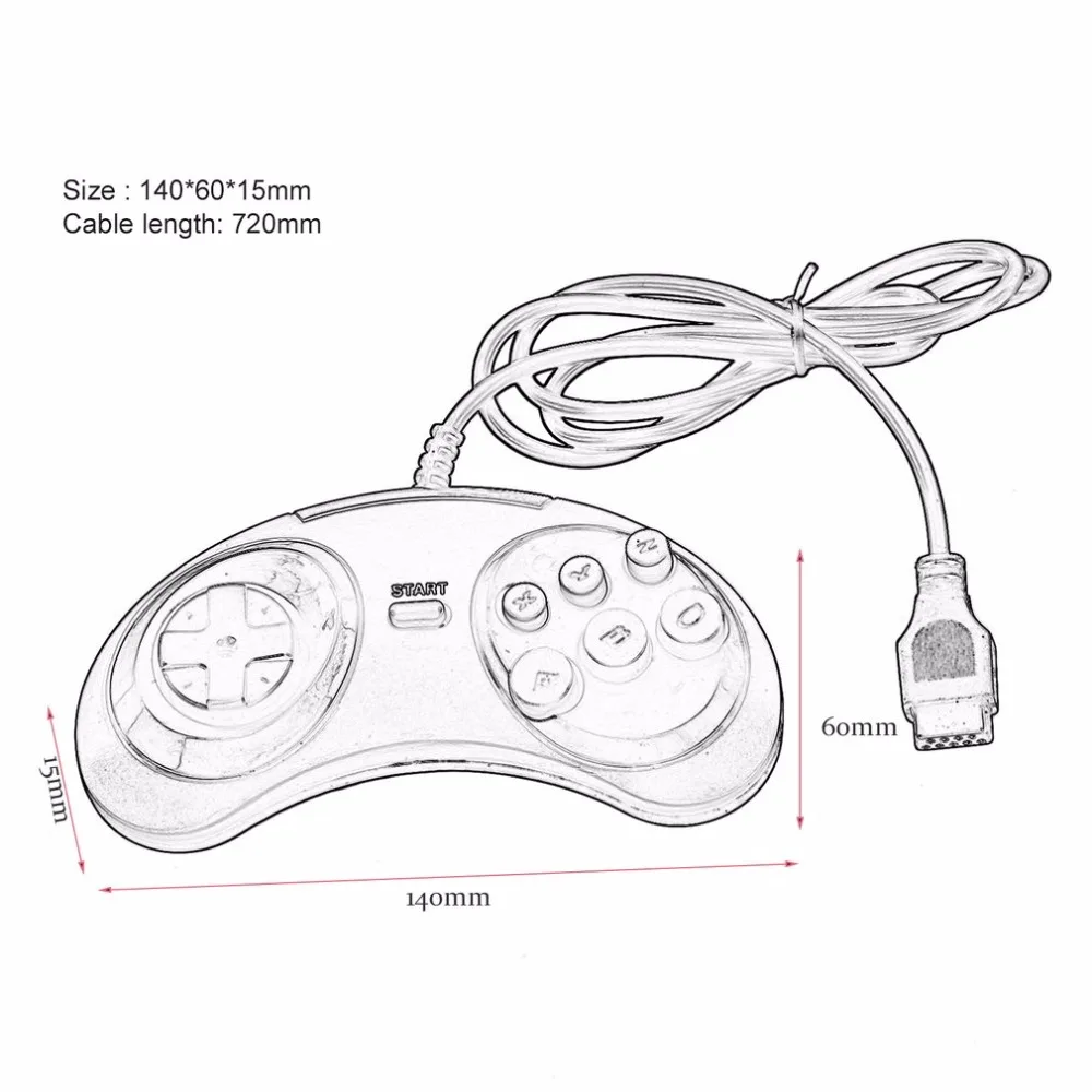 BUY NOW Six Buttons Game Handle Command Pad Black Gamepad For Sega ...