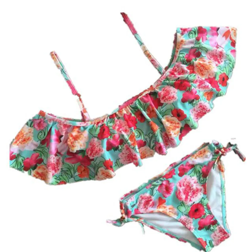 Women Swimwear Bikini Cut Flower Two Piece Swimsuit Tankini Beach ...