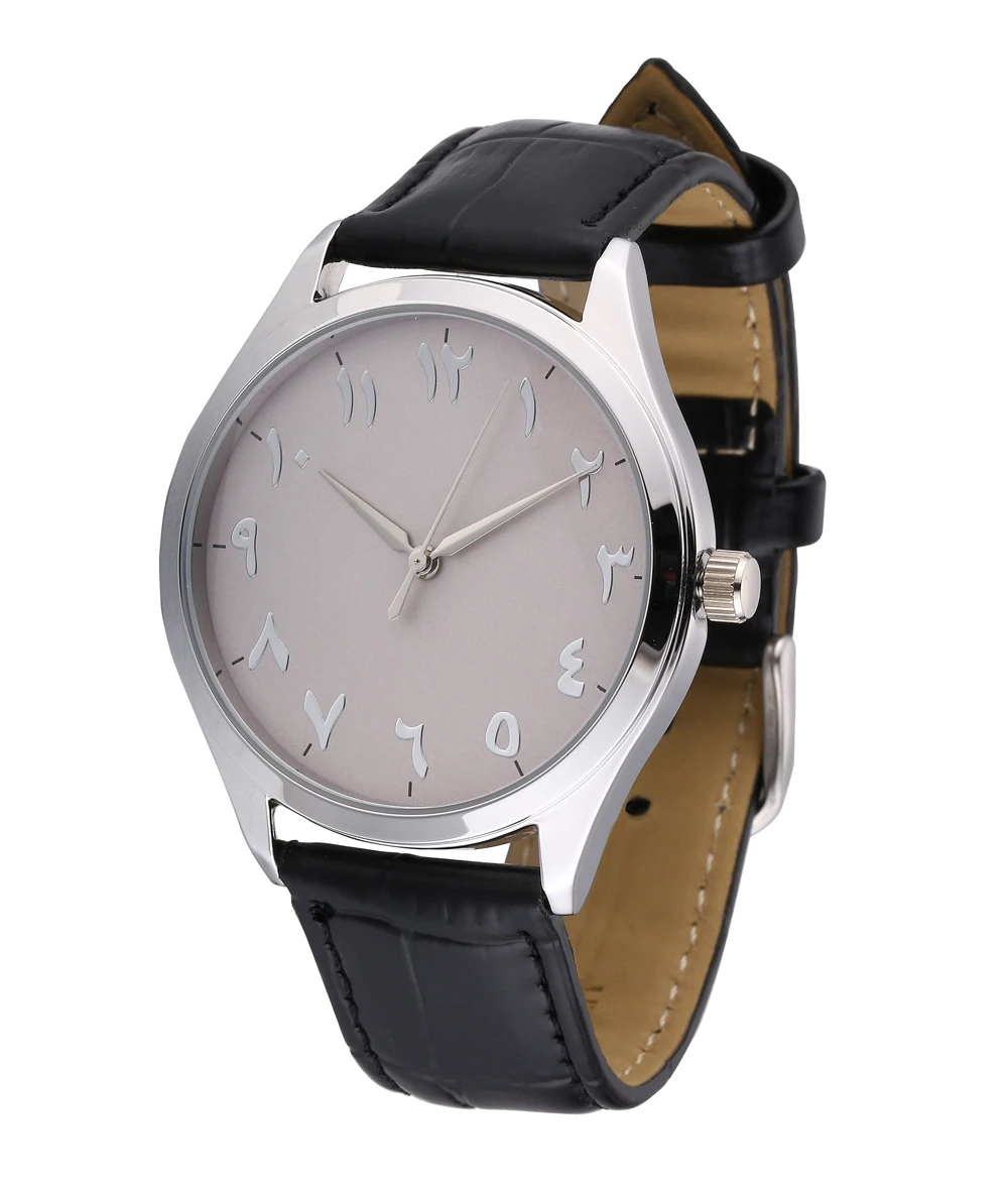 Genuine Leather Watch Men Arabic Dial | Leather Face Watches | Couple ...