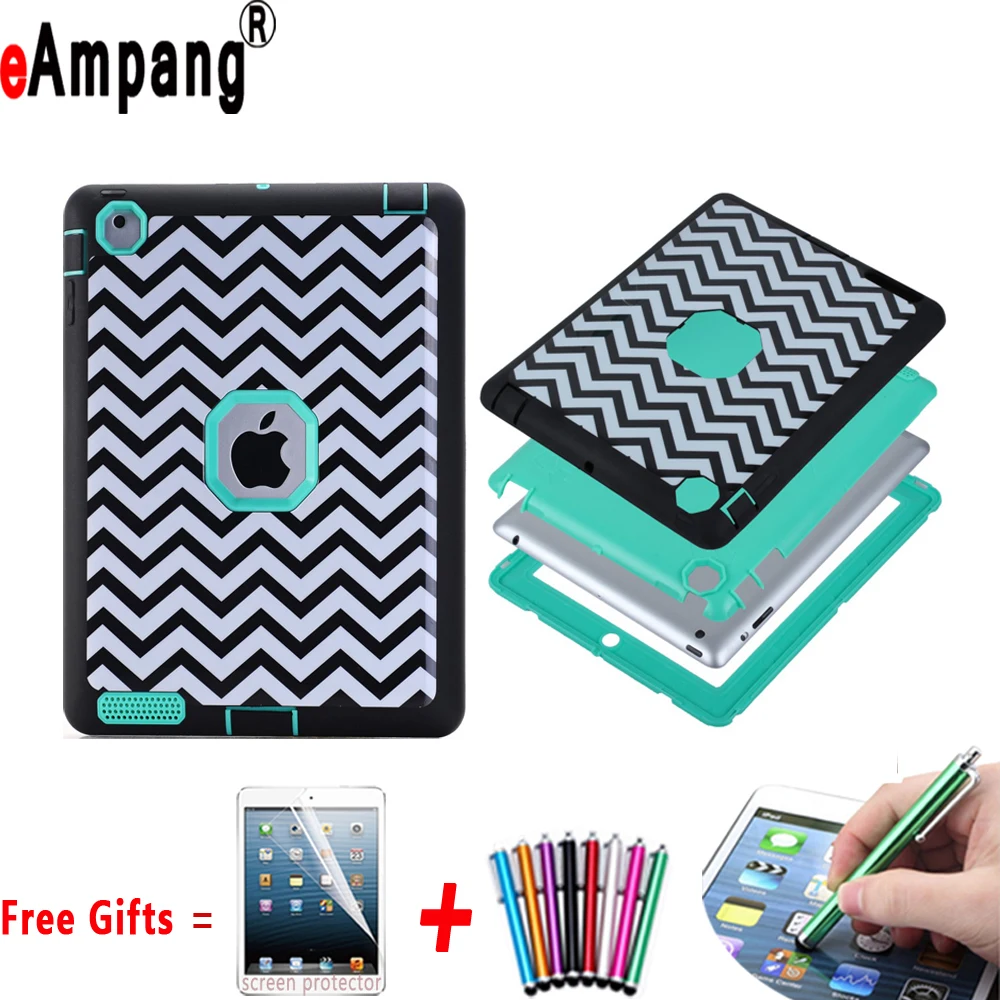 Case for Apple iPad 2 3 4 Hybrid Three Layer Wave Heavy Duty Tablet ...