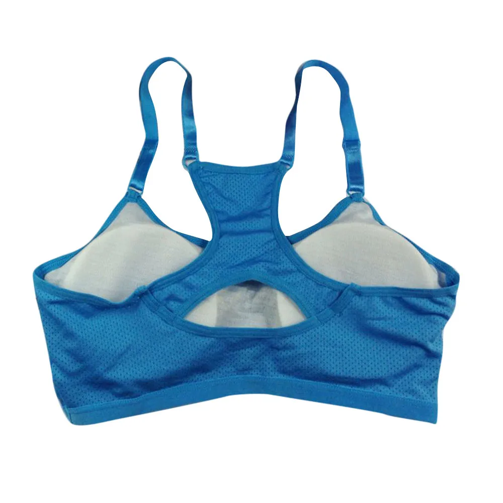 Women Yoga Sports Fitness Bra Backless Stretch Workout Tank Tops Seamless Racerback Padded ...