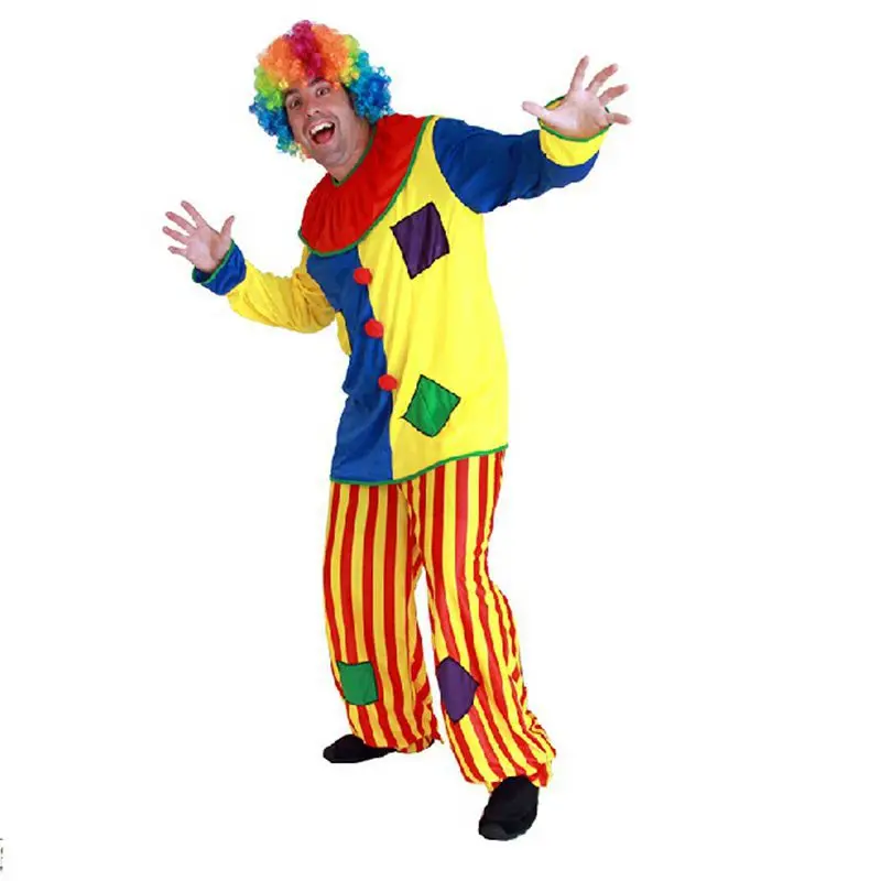 New Arrived!!halloween Adult Clown Suit Magic Clown Costume Props Wacky ...