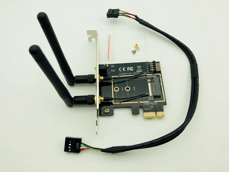 M.2 WiFi Adapter M2 NGFF Key A E to Mini PCI Express Wifi Raiser PCI E ...