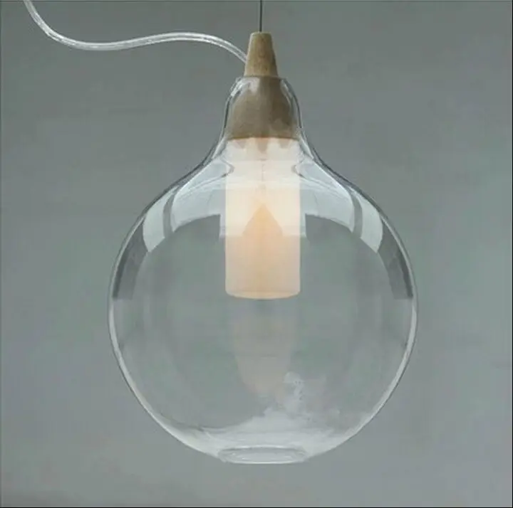 Modern Glass Pendant light Natural curved Transparent Pendant lamp ...