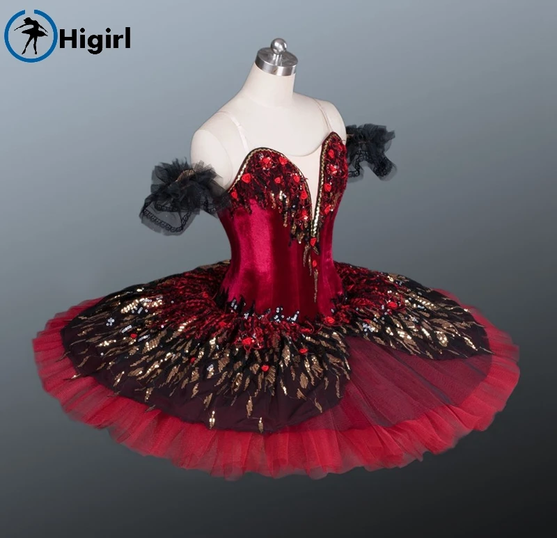 Black Red Ballet Tutu For Girls Ballet Costumes Professional Classical ...
