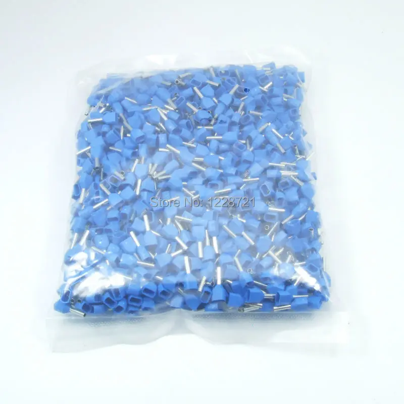 TE7508 1000pcs Wire Ferrules Sleeve Double Cord End Terminal Copper ...