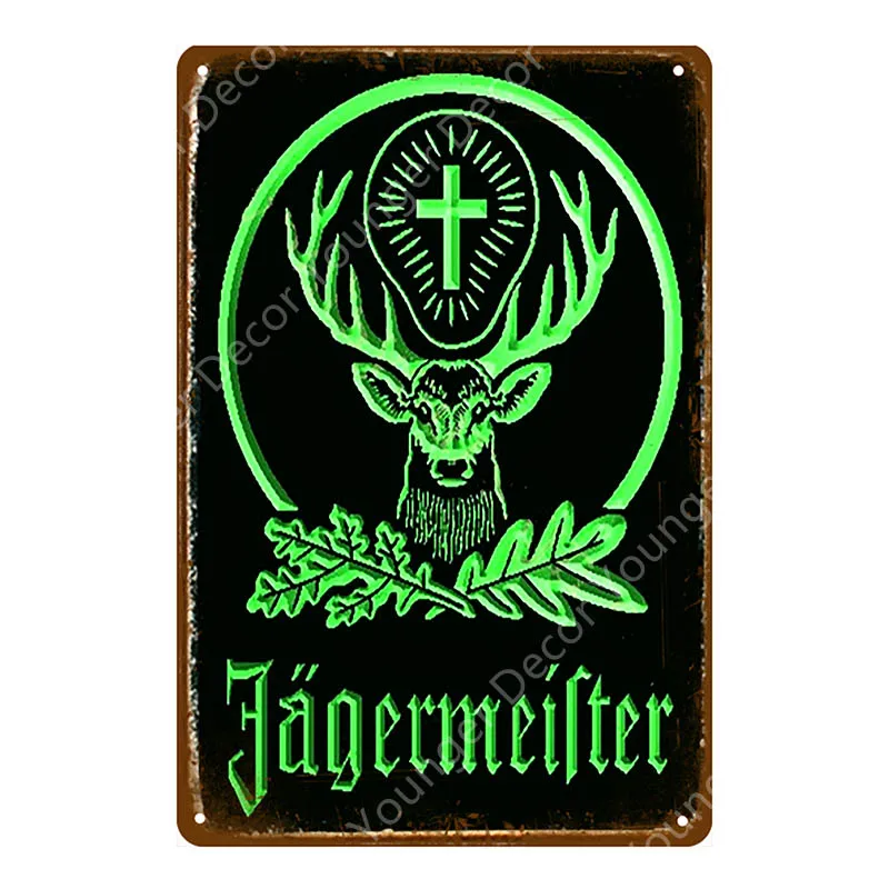 Jagermeister Deer Head Metal Poster Jager Bombs Wine Plate Vintage Wall ...