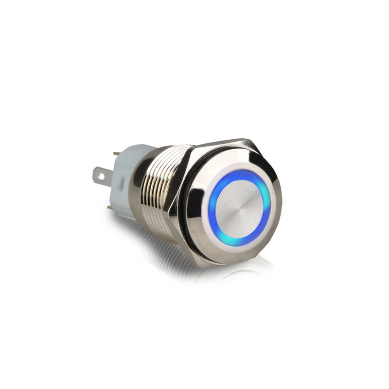 16MM Push Button Switch LED Stainless Steel Waterproof Metal computer ...