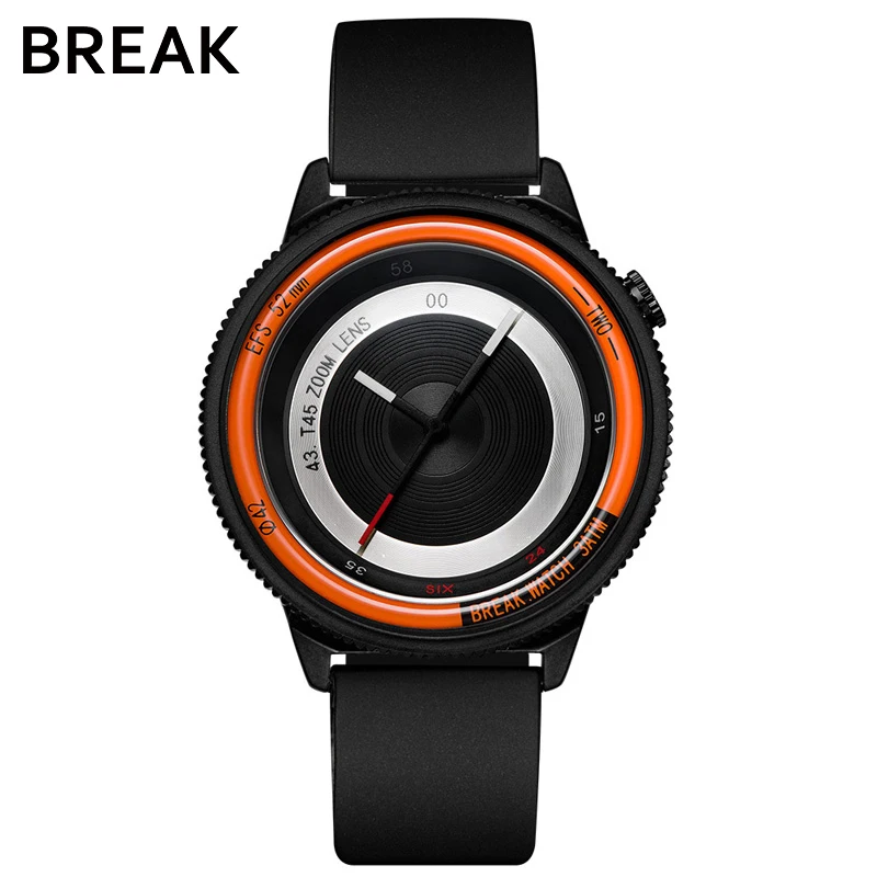 Break Black Quartz Watches Photographer Series Unique Camera Design Men ...