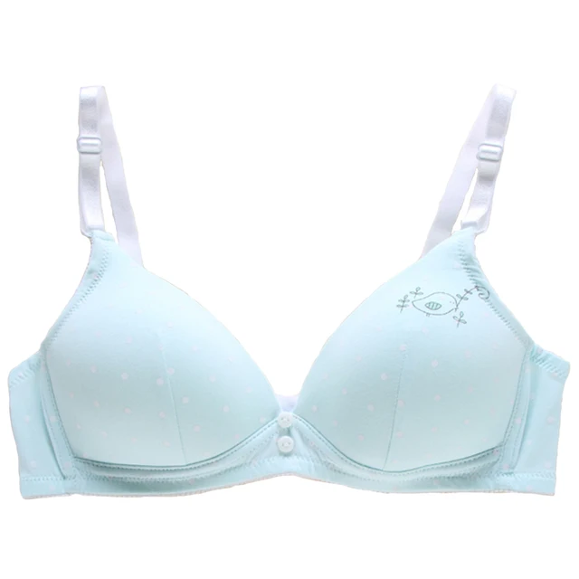 WoFee Puberty Cotton Thin Cup Bra for Young Girls with Three Back Hooks ...