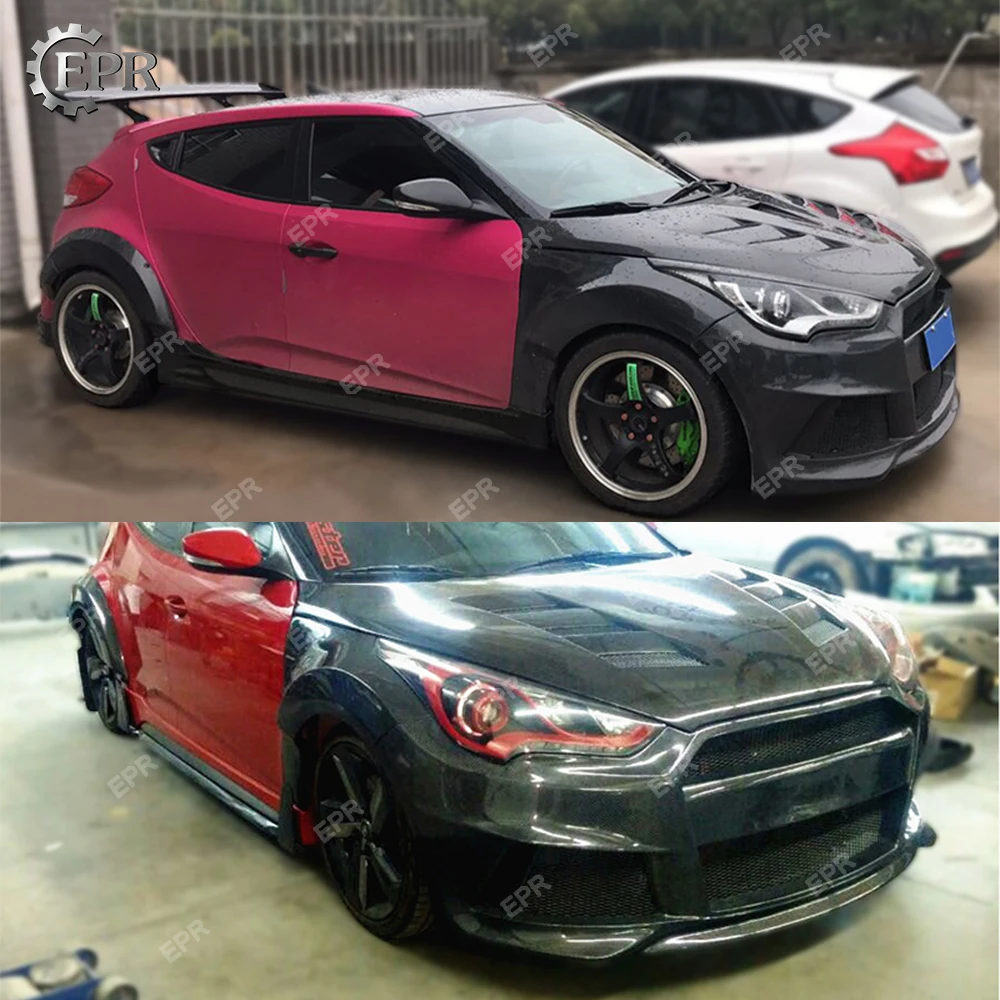 Carbon Bumper For Hyundai Veloster Lordpower Wide Body Carbon Fiber ...