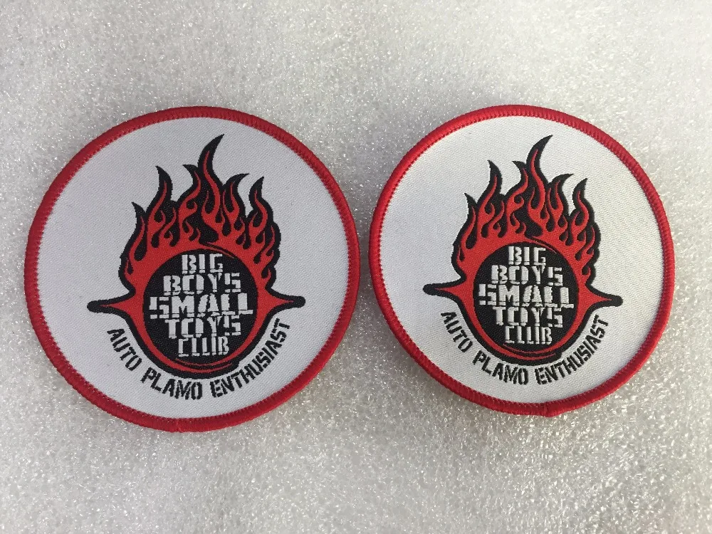 Customized iron on backing woven patches / clothing woven patches ...