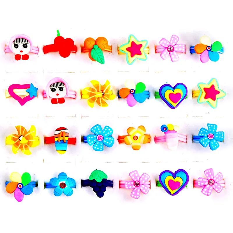 5Pcs/Lot Children Cartoon Ring Flowers/Smile Faces/Animals/Fruits/Dolls ...